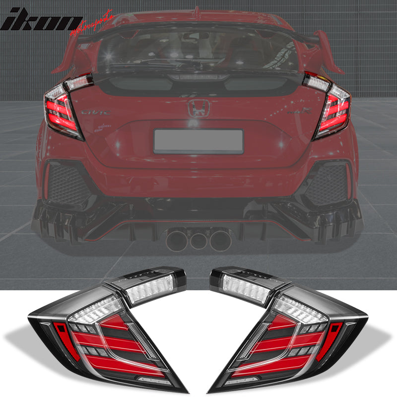 IKON MOTORSPORTS, Tail Lights Compatible With 2017-2020 Honda Civic ...