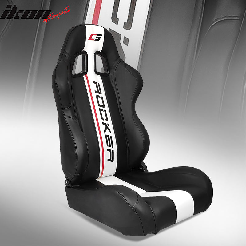 IKON MOTORSPORTS, Universal Racing Seats Pair with Dual Sliders ...