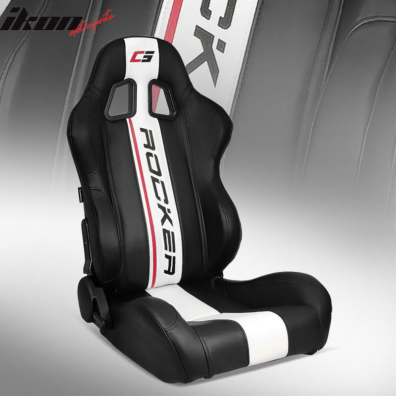 IKON MOTORSPORTS, Universal Racing Seats with Dual Sliders, Reclinable ...