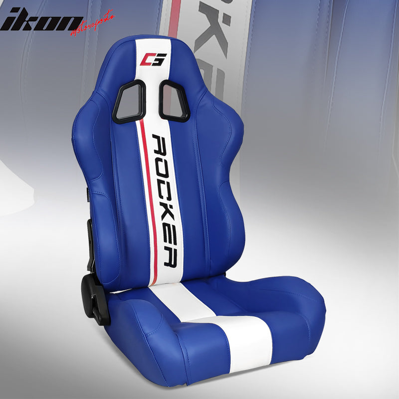 IKON MOTORSPORTS, Universal Racing Seats with Dual Sliders, Reclinable ...