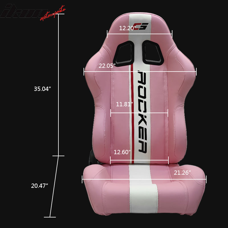 IKON MOTORSPORTS, Universal Racing Seats Pair with Dual Sliders ...