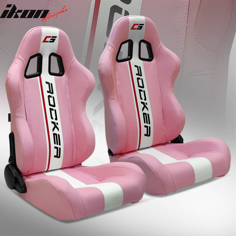 IKON MOTORSPORTS, Universal Racing Seats Pair with Dual Sliders ...