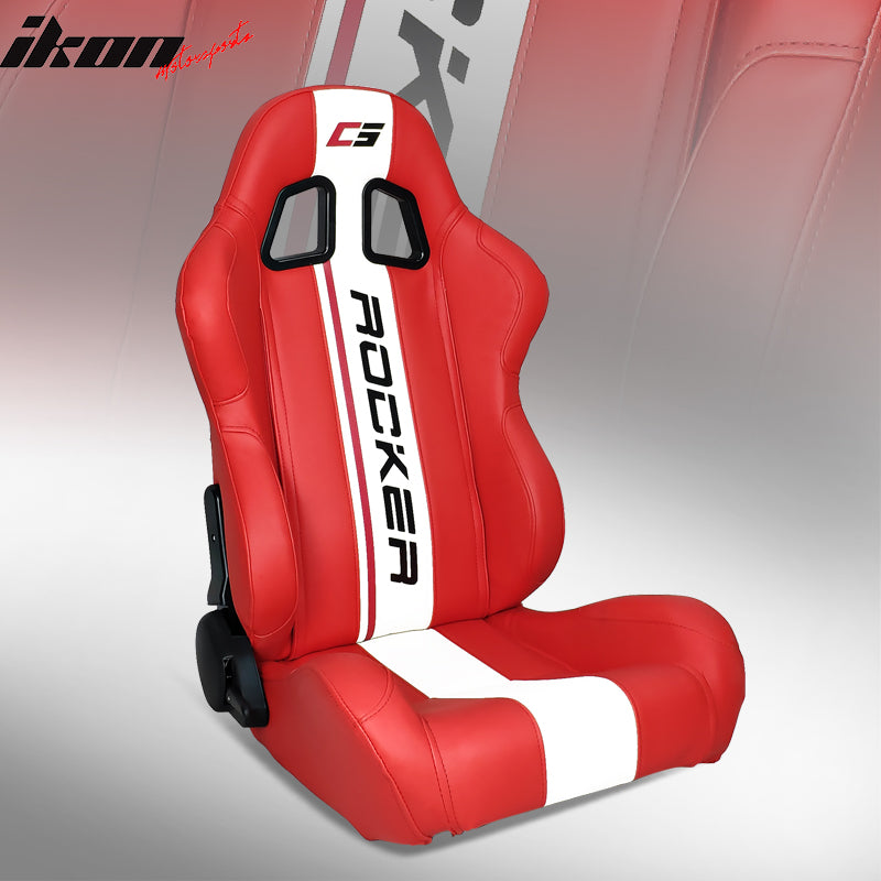 IKON MOTORSPORTS, Universal Racing Seats with Dual Sliders, Reclinable ...