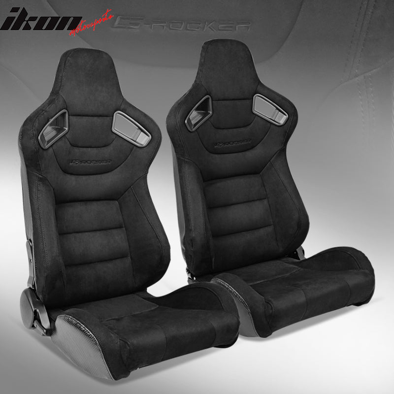 IKON MOTORSPORTS, Universal Racing Seats Pair with Dual Sliders ...