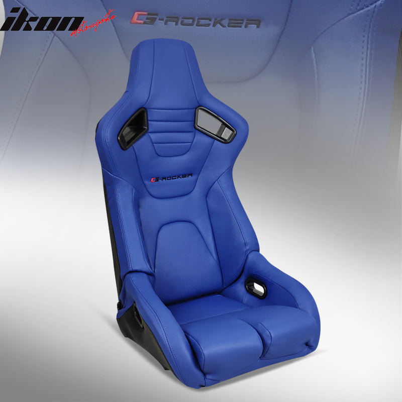 IKON MOTORSPORTS, Universal PU Racing Seats Pair with Dual Sliders ...