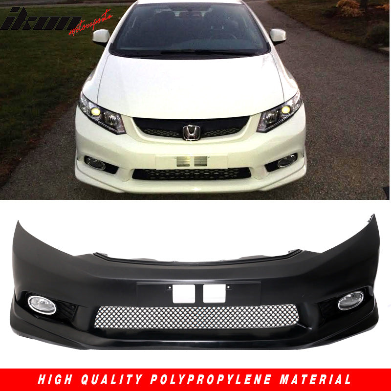 Compatible With 2012-2015 Honda Civic Sedan JDM FB6 Front Bumper MD Lip ...