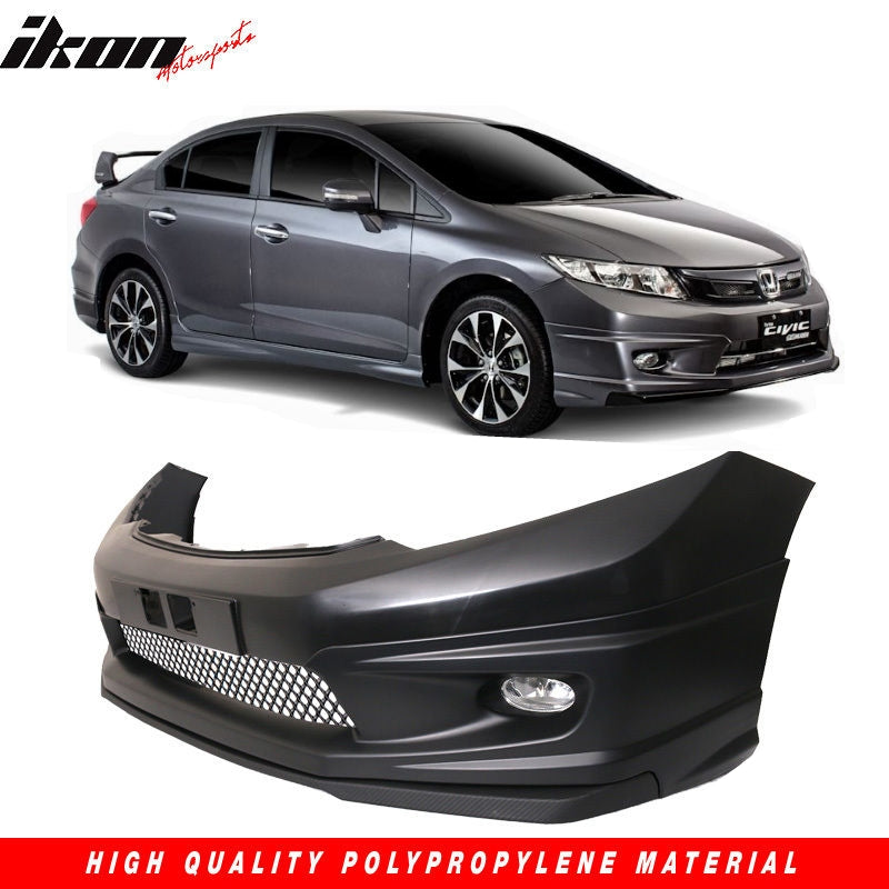 Compatible With 2012-2015 Honda Civic 9th Gen FB6 JDM Front Bumper Lip ...