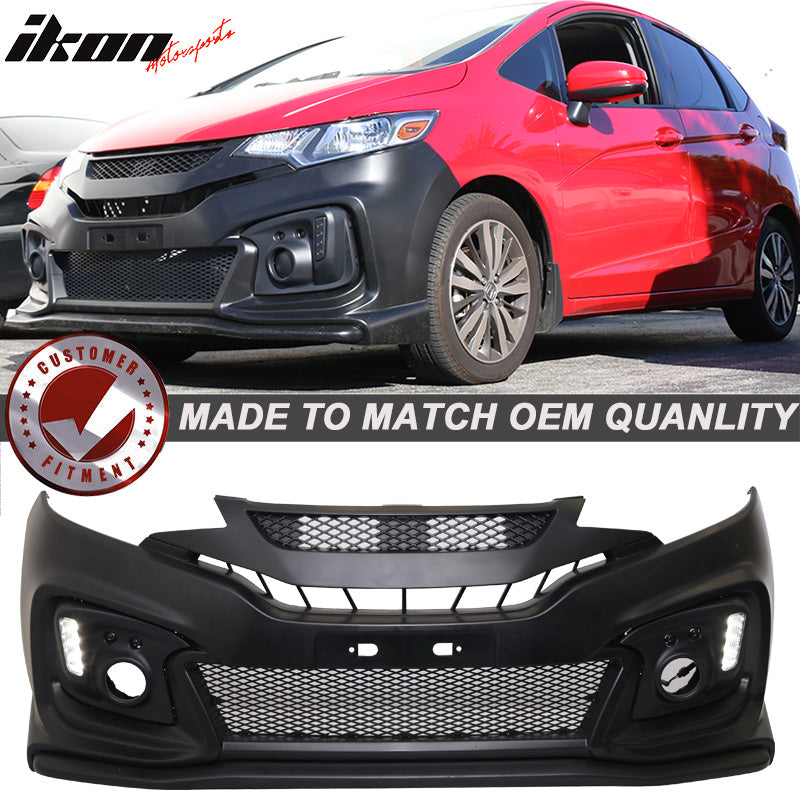 Front Bumper Cover Compatible With 2015-2016 Honda Fit Jazz GK5, Front ...