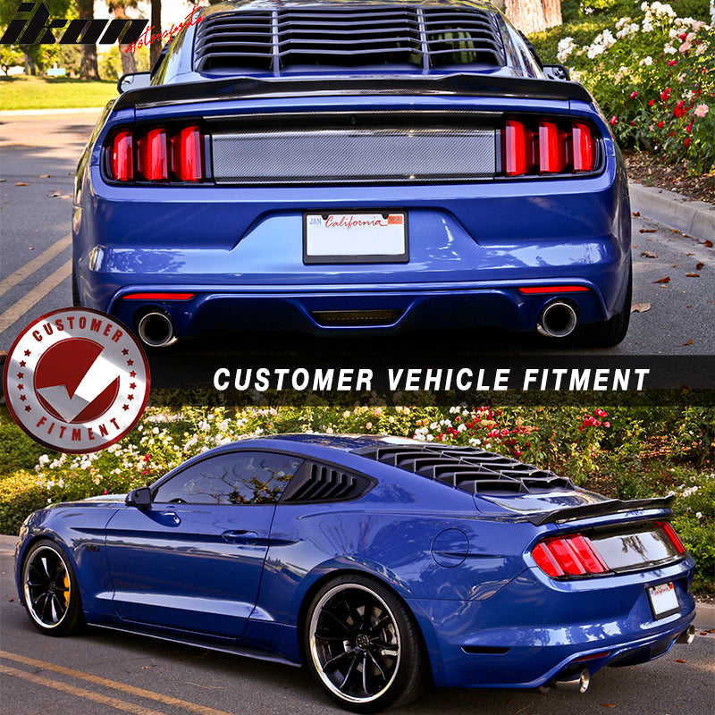 Window Louvers Compatible With 2015-2023 Ford Mustang, IKON Style Rear ...
