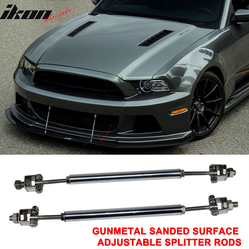 Gunmetal Adjustable Bumper Lip Spoiler Splitter Strut Rods Support 8-10 ...