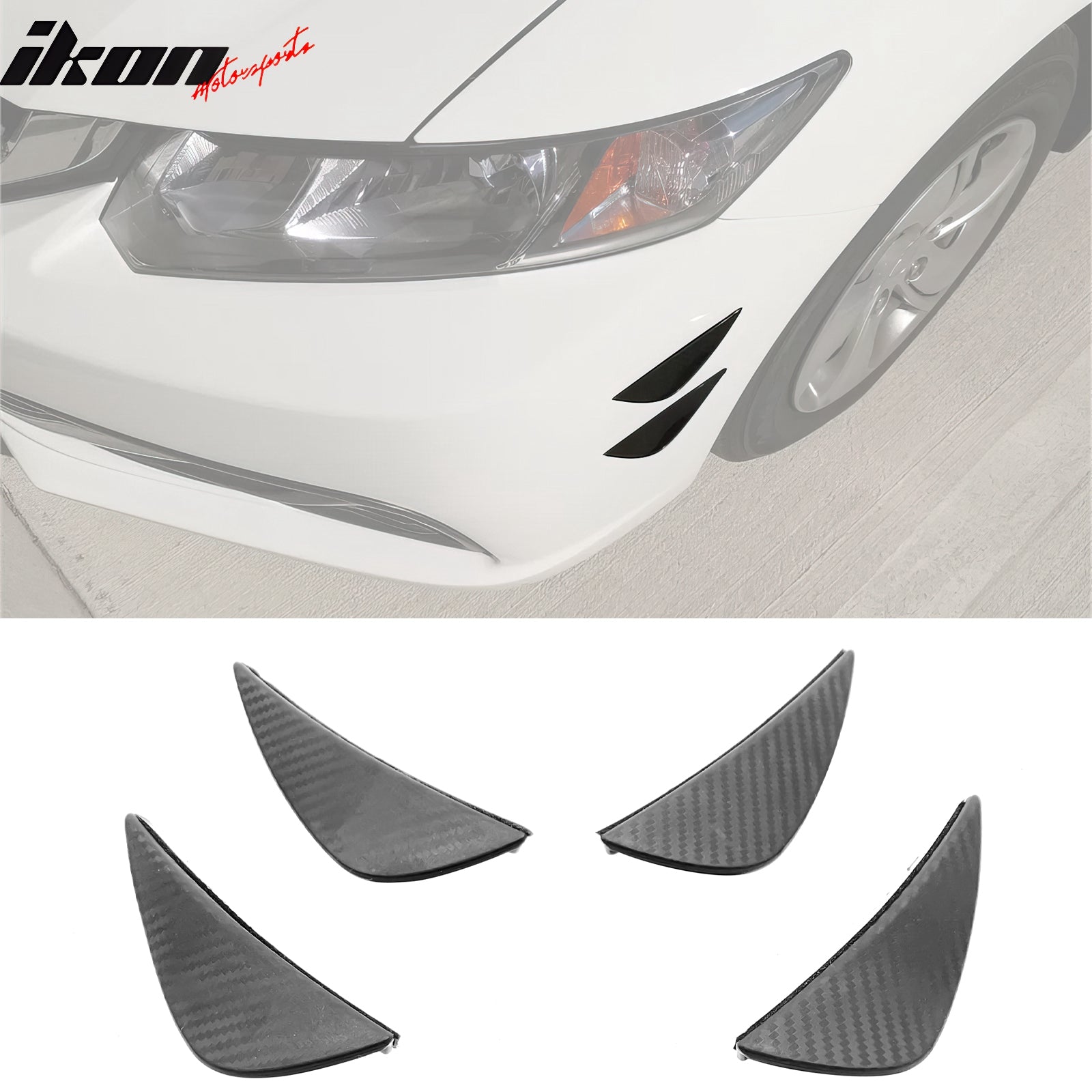 IKON MOTORSPORTS Universal Fitment Front Bumper Canards Splitters ...