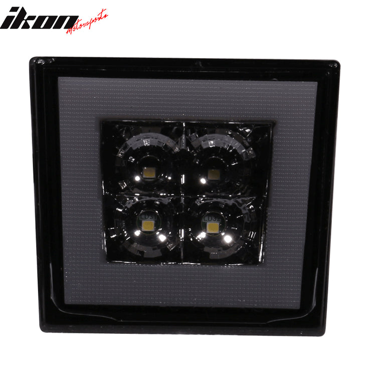 IKON MOTORSPORTS, Brake Lights Universal Fitment, Plastic Square Smoke ...