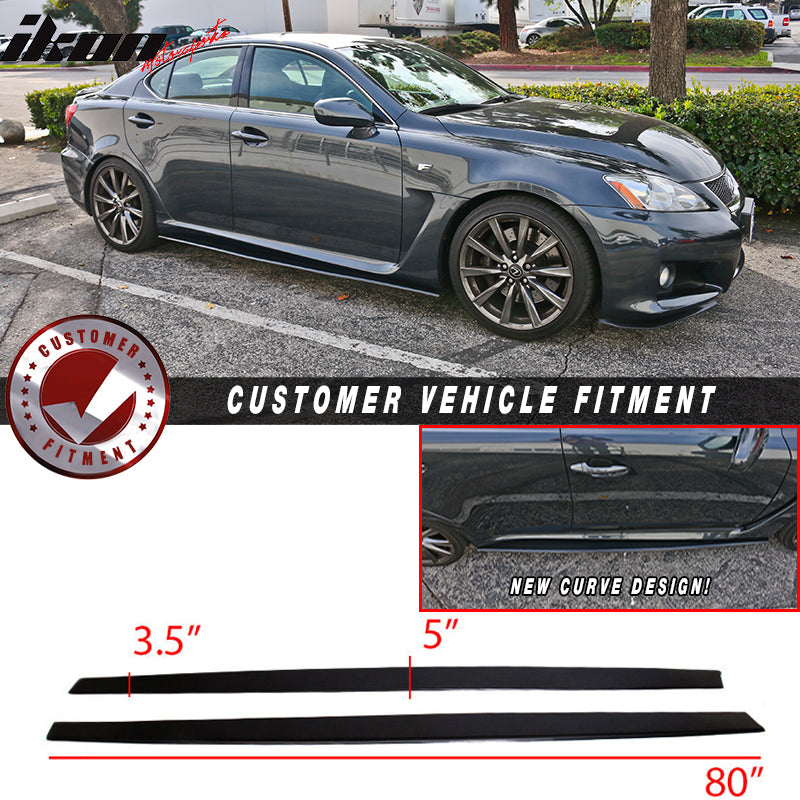 80 x 5 Curve Designed Side Skirt Extensions Flat Bottom Line – Ikon ...
